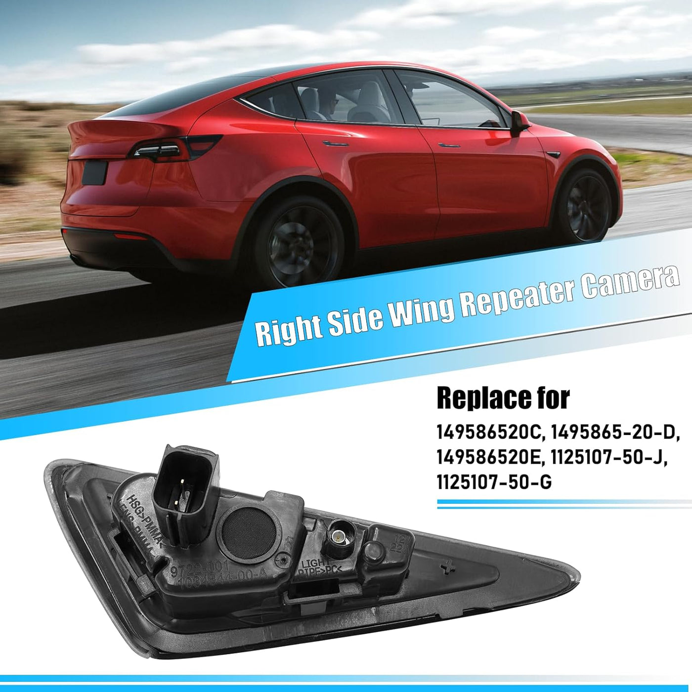 Tesla Model 3/Y 2017-2024 Right Side Repeater Camera Assembly Replacem ...