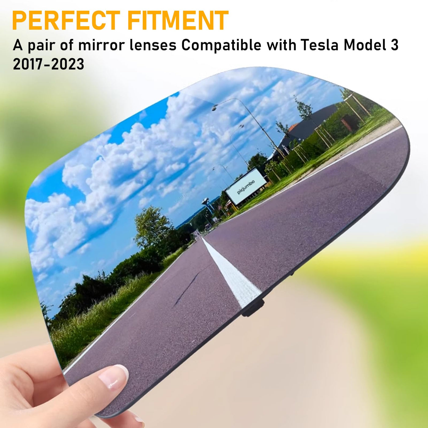 Tesla Model 3 Side Mirror Glass Replacement 2017-2023,LH & RH, 1 Pair ...